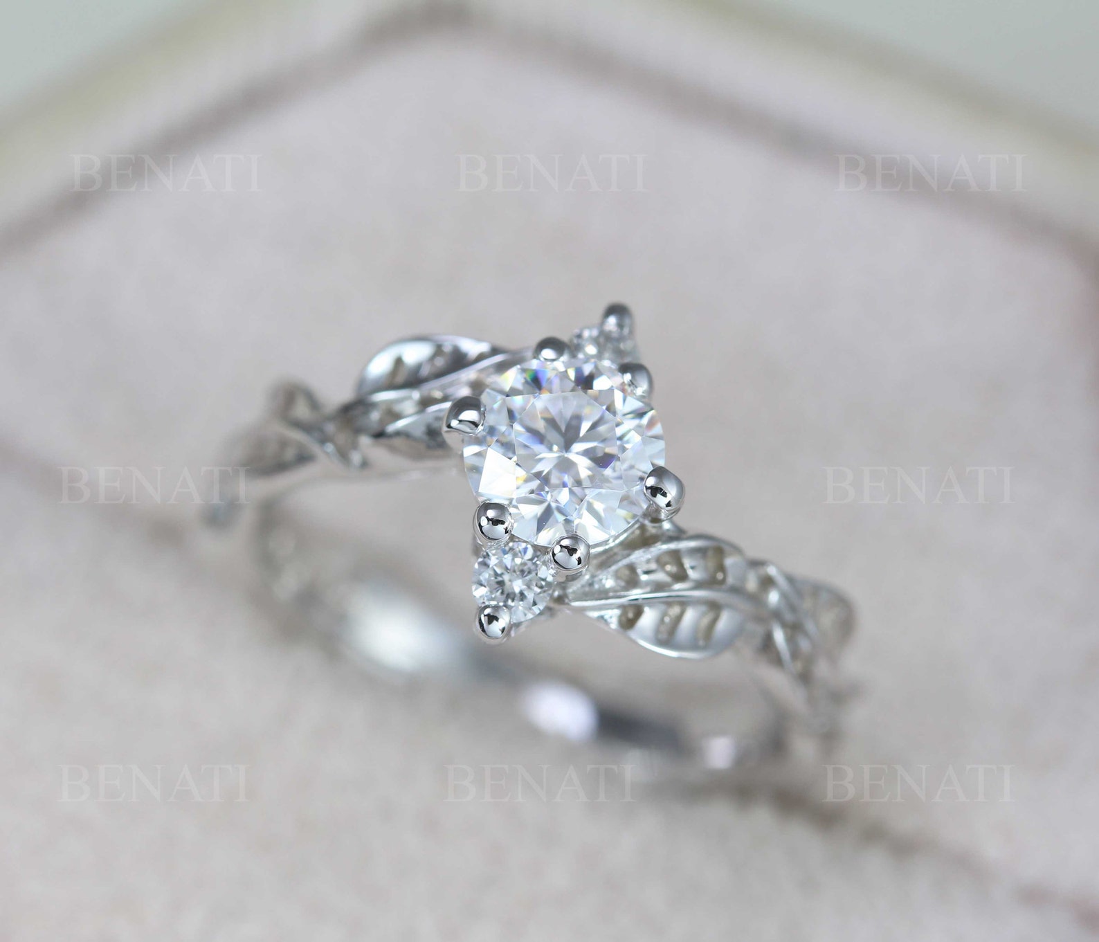 Leaf Engagement Ring Leaves Engagement Ring Floral - Etsy