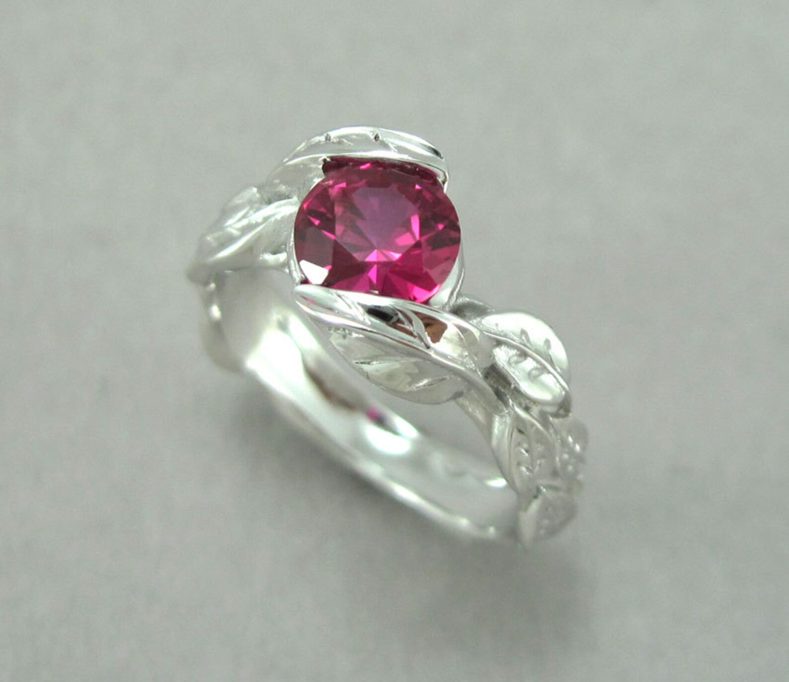 Ruby Leaf Engagement Ring Leaves Engagement Ring Gemstone - Etsy