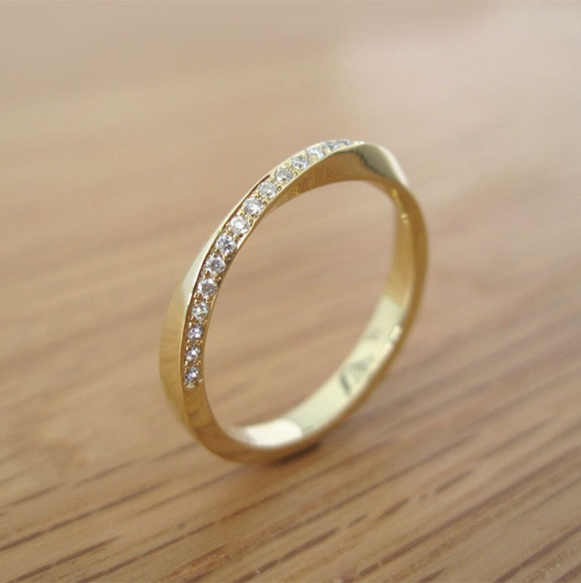 18k Mobius Diamond Ring Diamond Eternity Ring Gold Mobius - Etsy