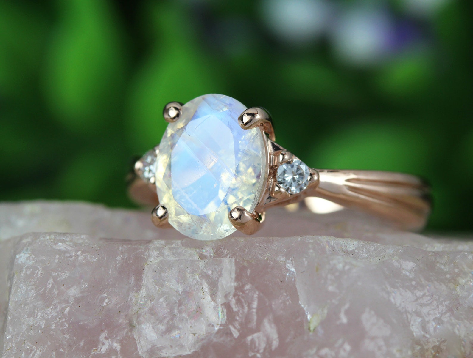 Oval Moonstone Antique Engagement Ring Antique Gold Ring - Etsy