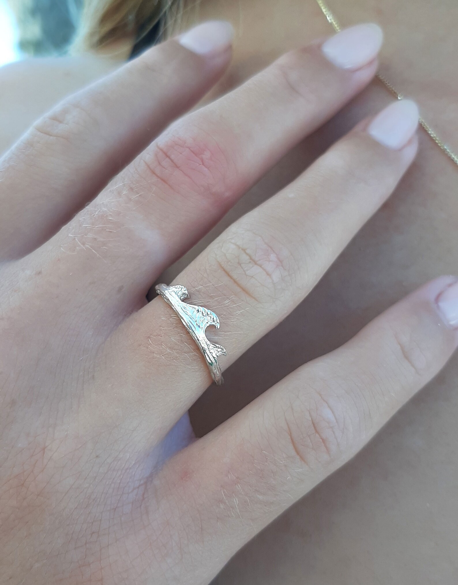 Silver Wave Ring Swell Ring Surfers Dainty Waves Stacking - Etsy