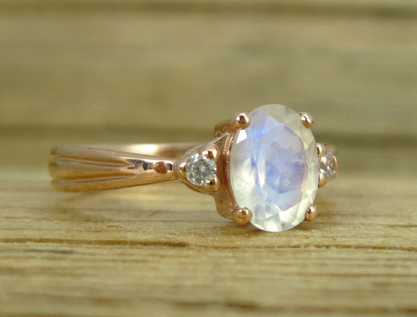 Moonstone Engagement Ring Antique Gold Ring Vintage - Etsy