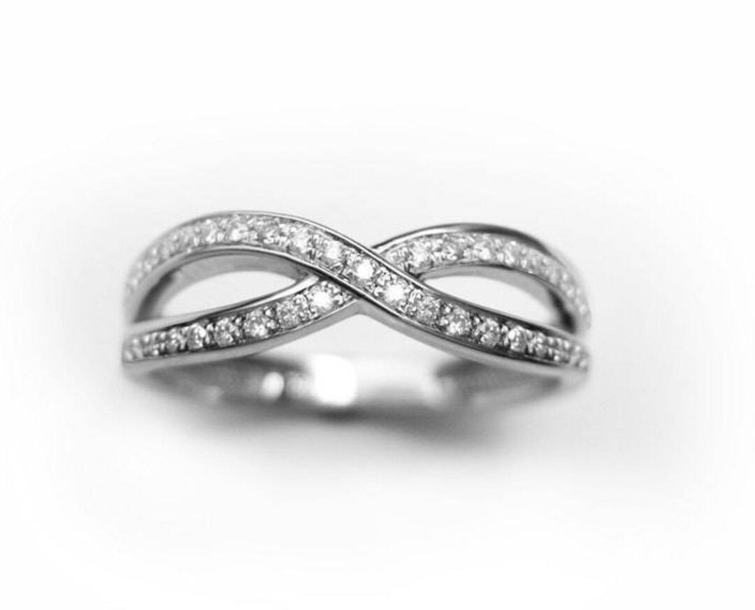 Diamond Infinity Ring, Infinity Knot Diamond Ring, White Gold Diamond ...