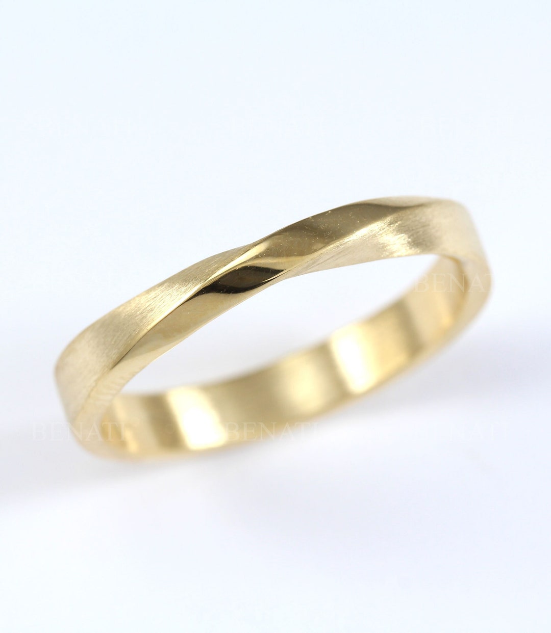 4mm Mens Wedding Ring Mobius Wedding Ring 14k Yellow Gold - Etsy