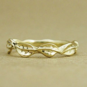 Wedding Ring, Wedding Leaf Ring, 18k Wedding Ring, Gold Leaves Ring ...