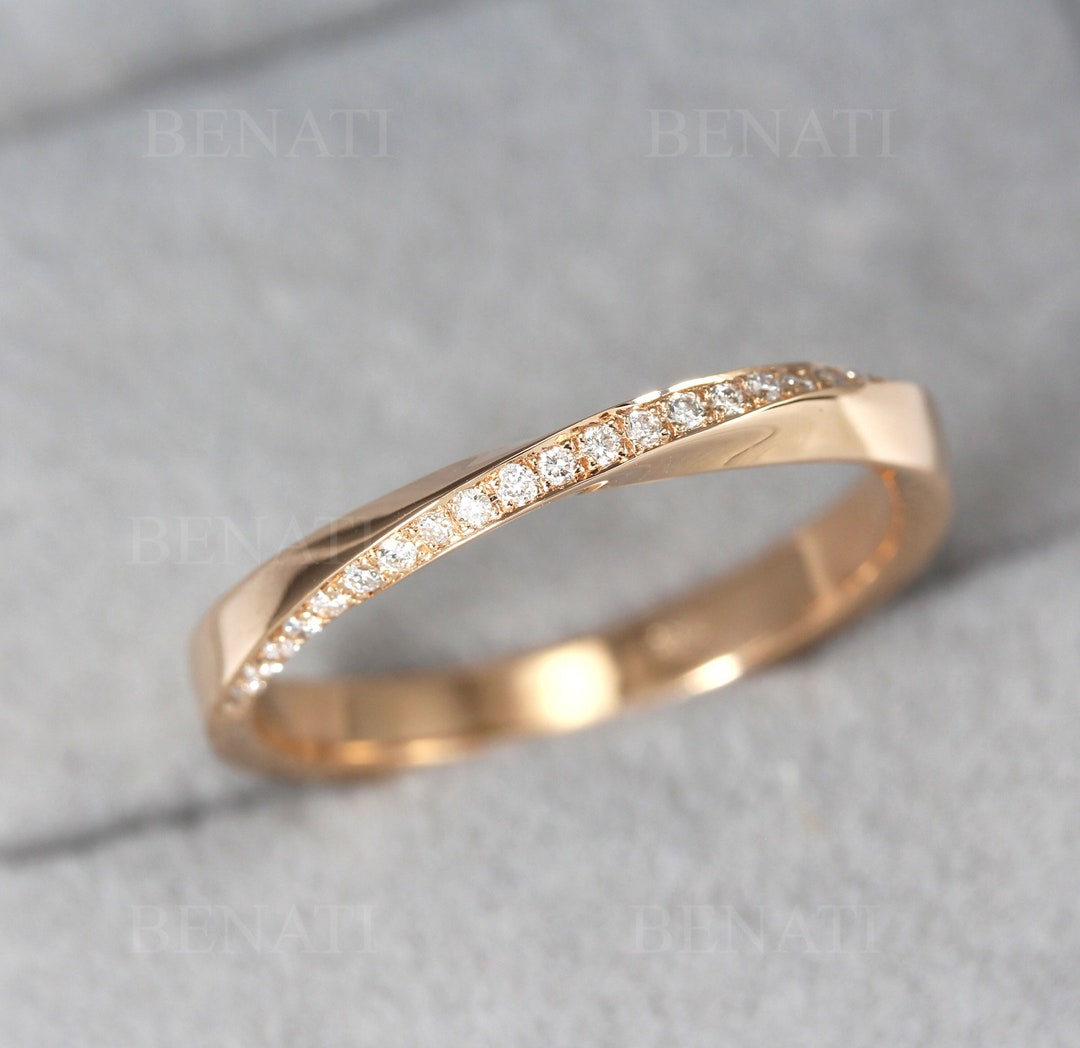 Mobius Diamond Wedding Band 2mm Diamond Eternity Band Mobius - Etsy
