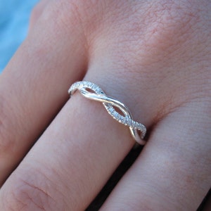 Diamond Infinity Knot Ring Infinity Ring Diamond Wedding - Etsy