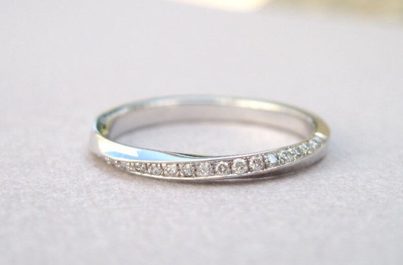 Mobius diamond wedding band 2mm Diamond eternity band Mobius | Etsy