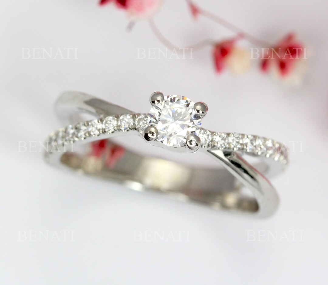 Diamond Infinity Engagement Ring, Diamond Infinity Engagement Ring, 14k ...