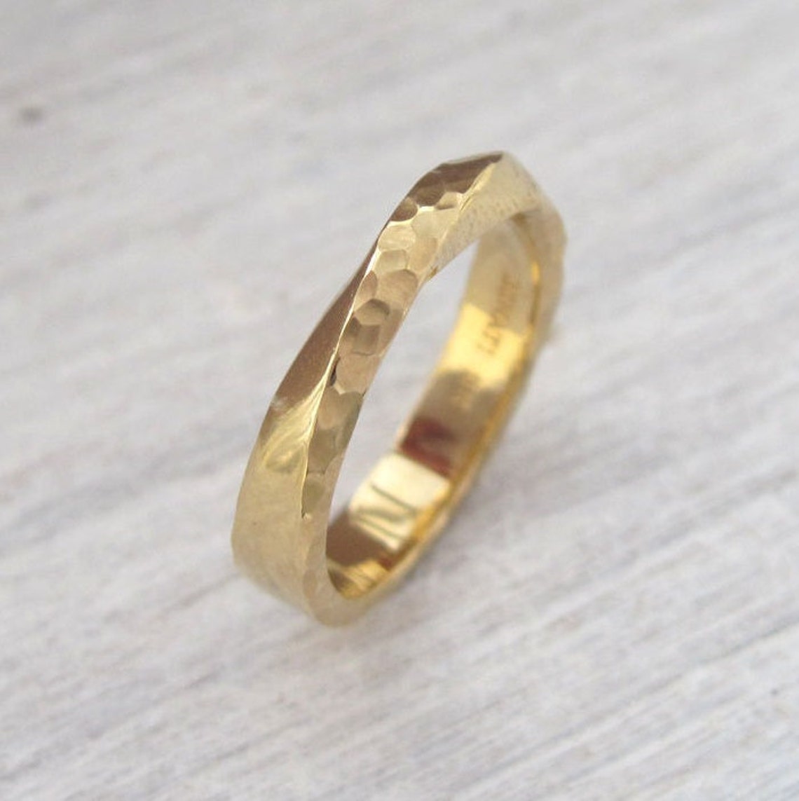 Hammered Mobius Wedding Ring Mens Wedding Band 4mm Mobius - Etsy