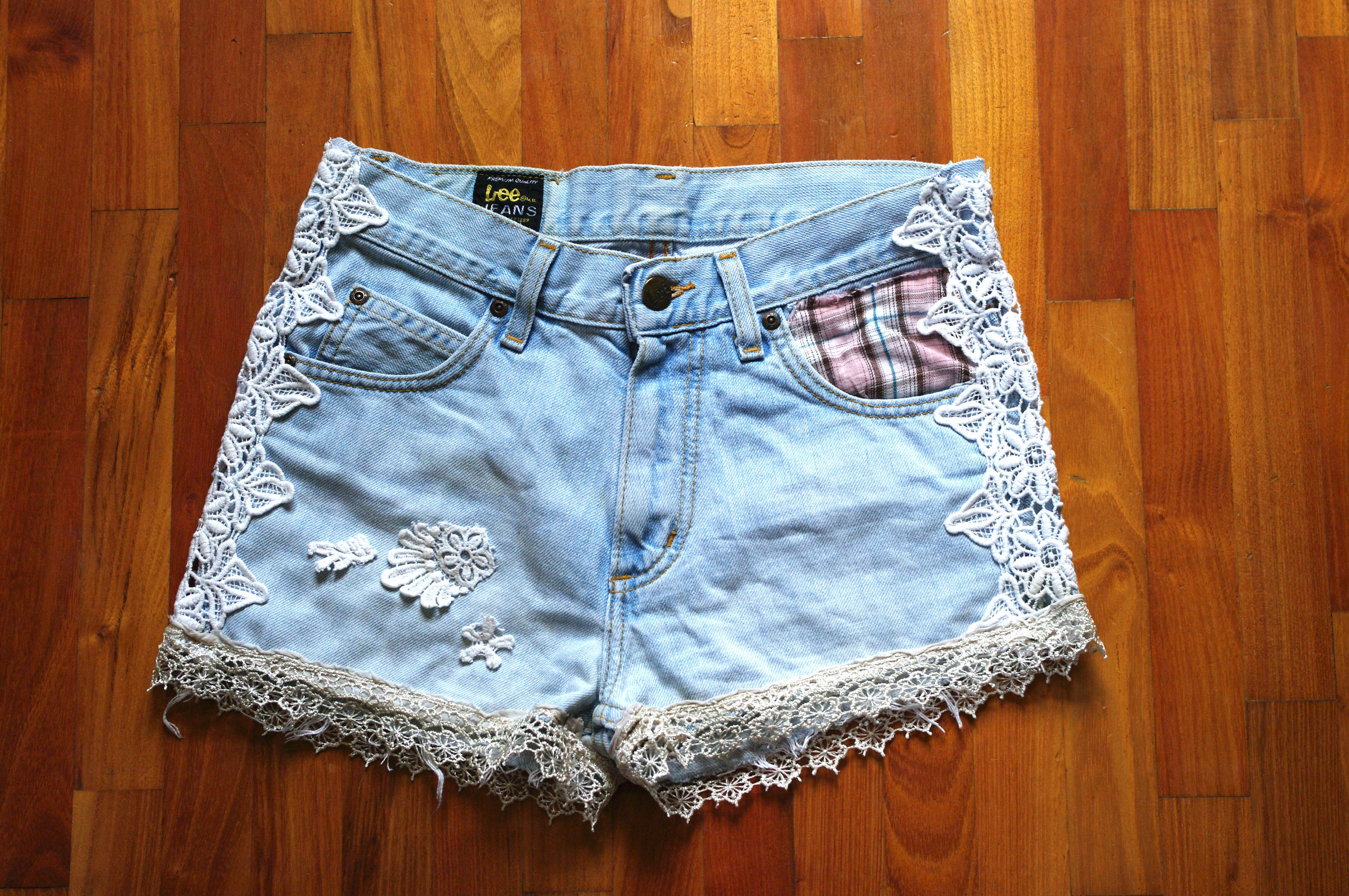 XS Upcycled women's shorts light blue vintage shorts | Etsy