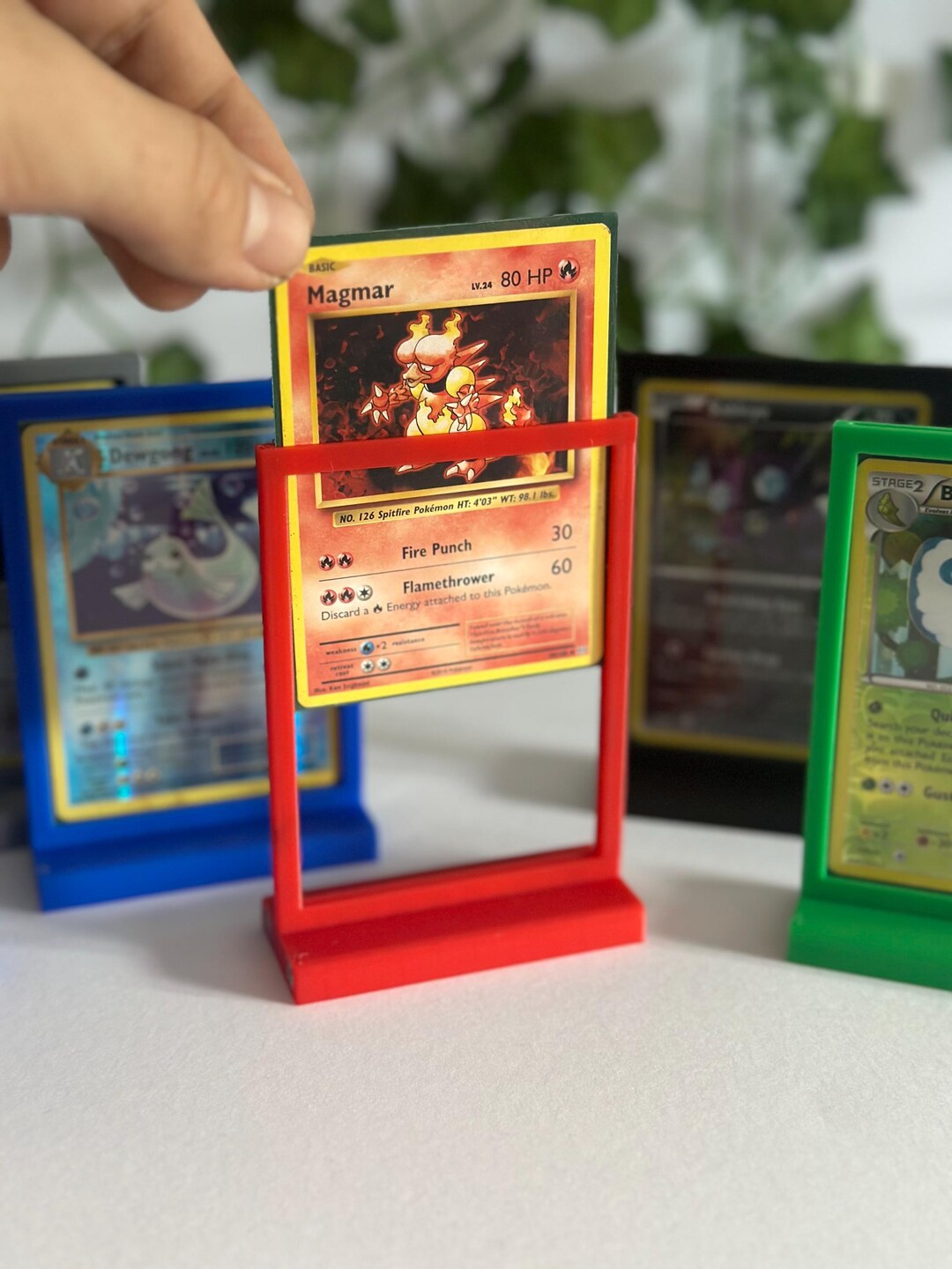 Pokémon Card Display Stand – Fits Standard Size Sleeved Cards | Gift ...