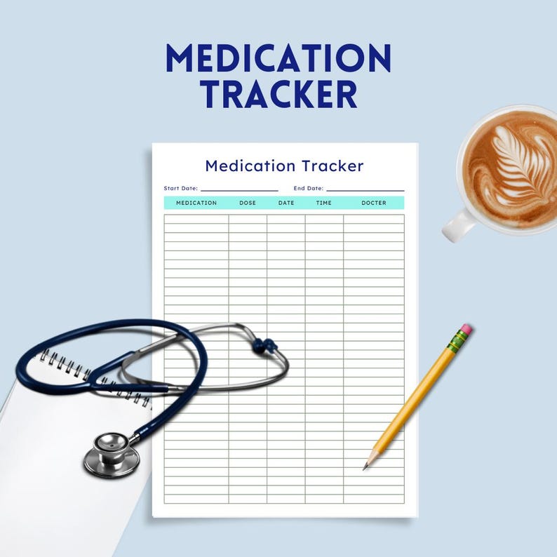 Medication Tracker Printable PDF - Elegant Daily Medicine Log, Nurse ...