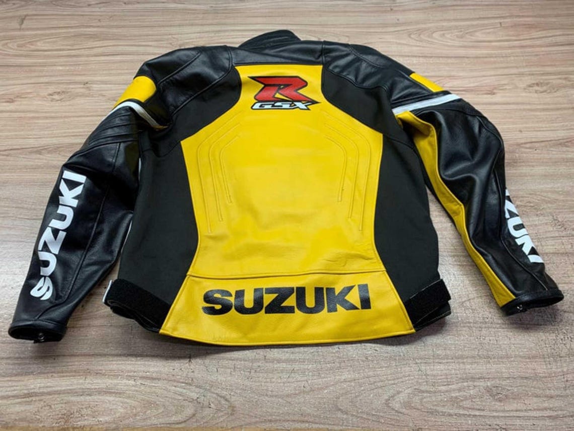 Suzuki GSX-R Motorcycle Leather Jacket – Premium Cowhide Racing Biker ...