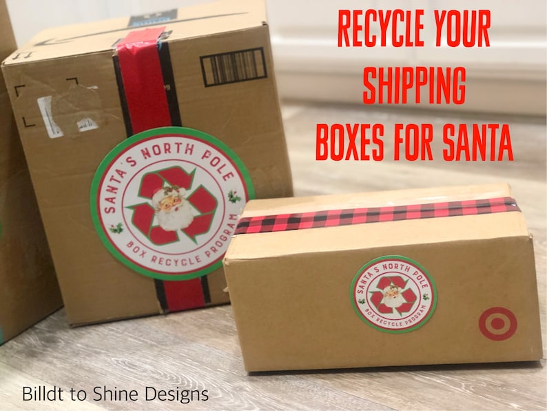 Santa's North Pole Box Recycle Tags---instant Download---reuse Shipping ...