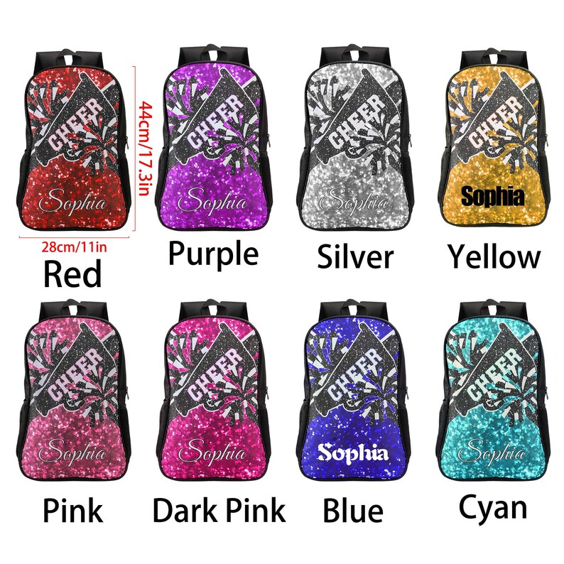 Personalized Cheer Backpack, Custom Name Cheerleader Backpack, Cheer ...