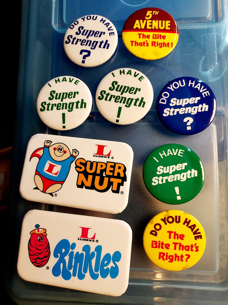 Luden's 1970s Candy Vintage Pins Badges Pinback Buttons Super Nut ...