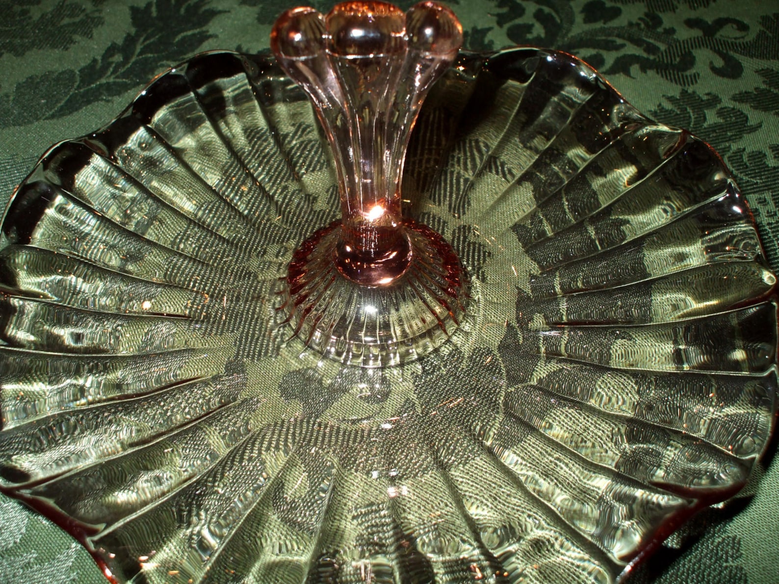 Depression Glass Pink Bon Bon Candy Mint Dish Plate Server - Etsy