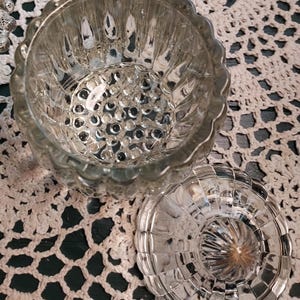 Vintage Jeannette Covered Clear Glass Jar for Jelly Relish Candy or ...