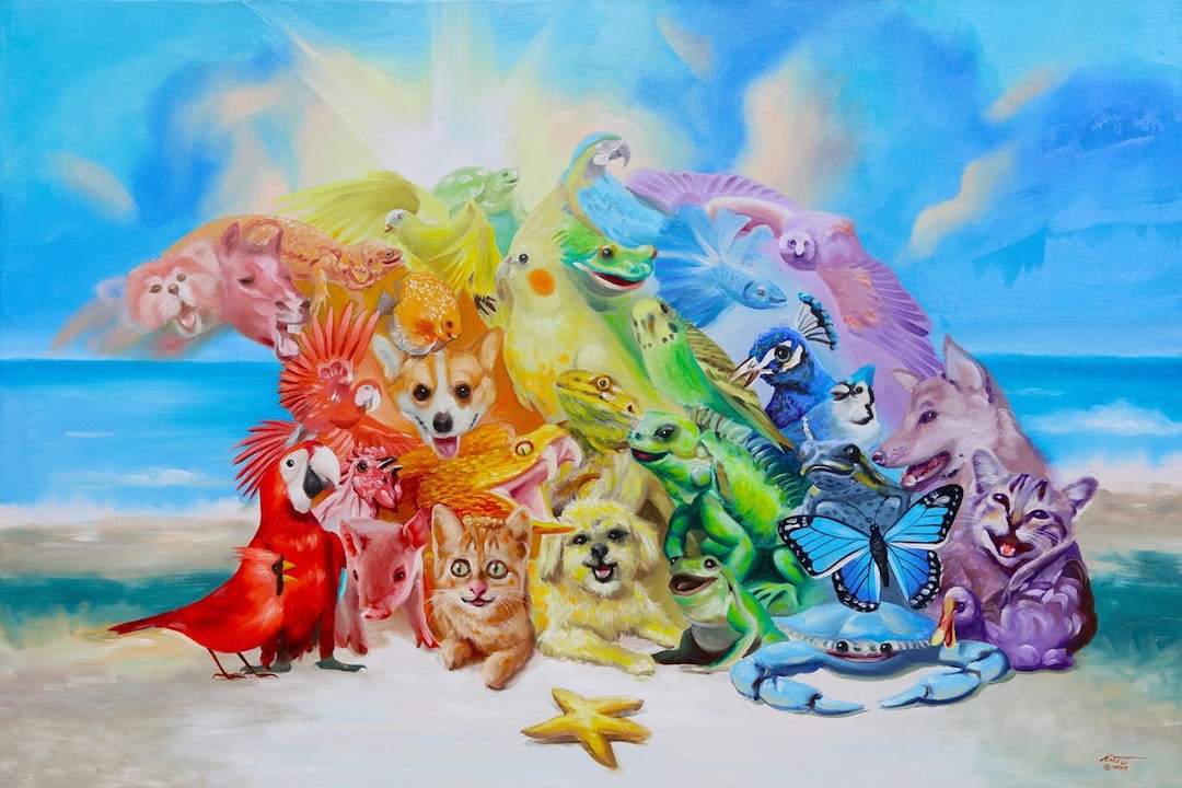 RAINBOW BRIDGE, Illusion, Oils on 40" X 60" Canvas Painted by Artist ...