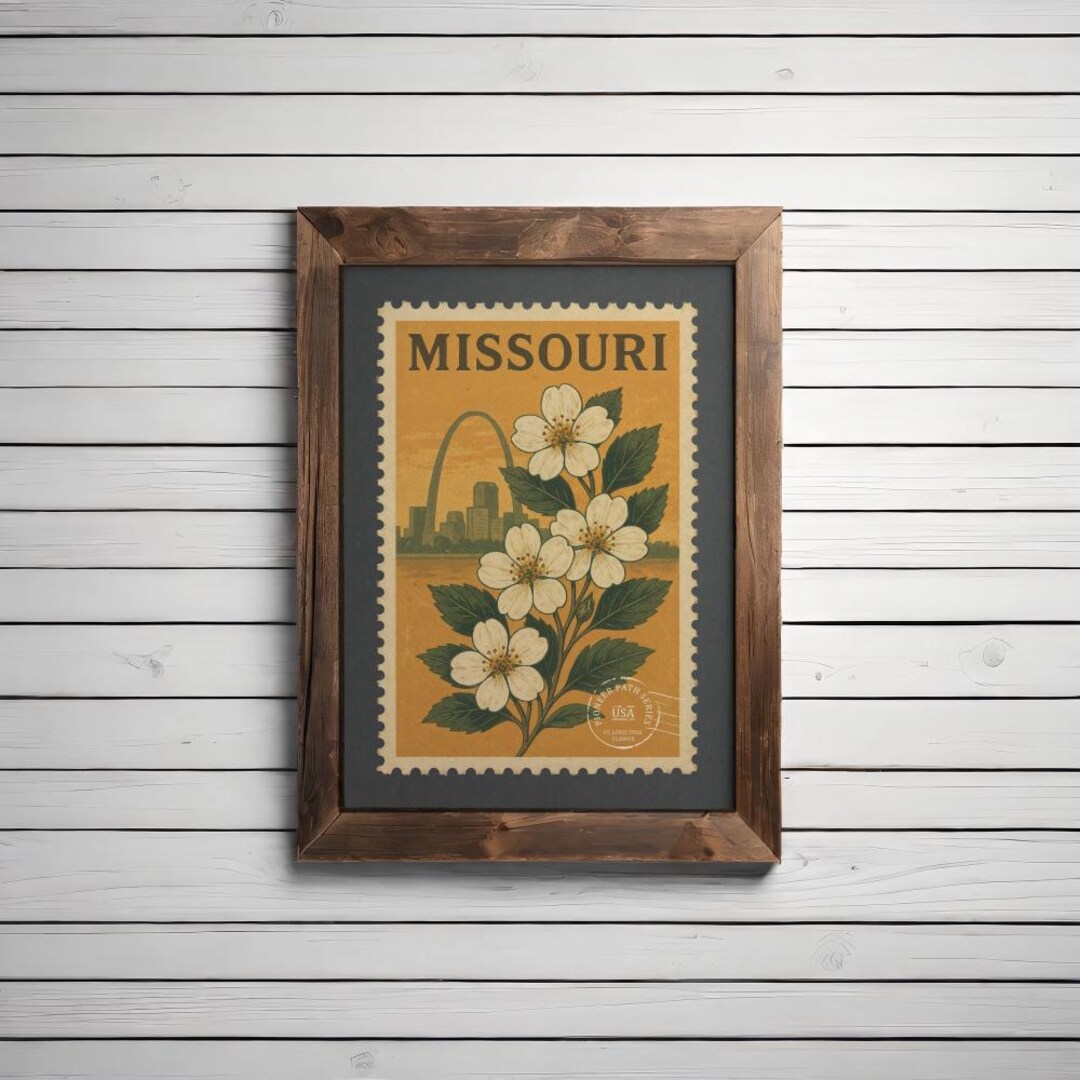 Missouri Art Print: Vintage Stamp Style, St. Louis Arch (digital ...