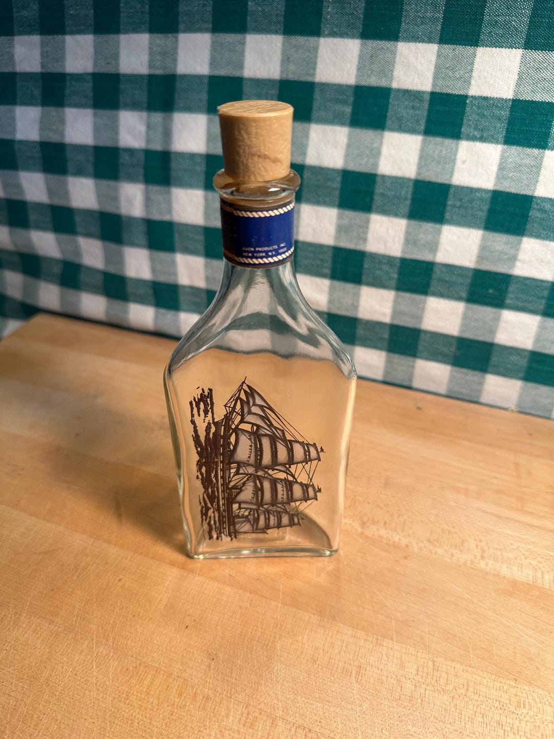 Vintage Avon, Decorated (3 Masted Ship) Glass Bottle - Etsy