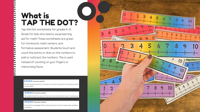 Touch the Dot Math Printable Number Line Rainbow - Etsy
