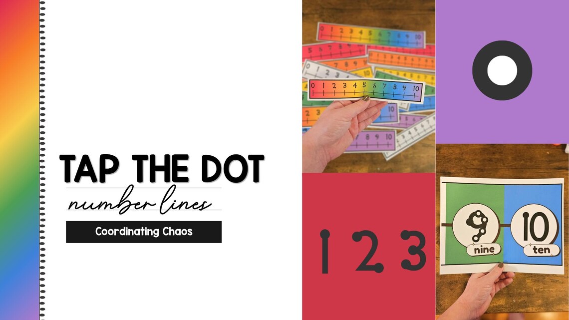 Touch the Dot Math Printable Number Line Rainbow - Etsy