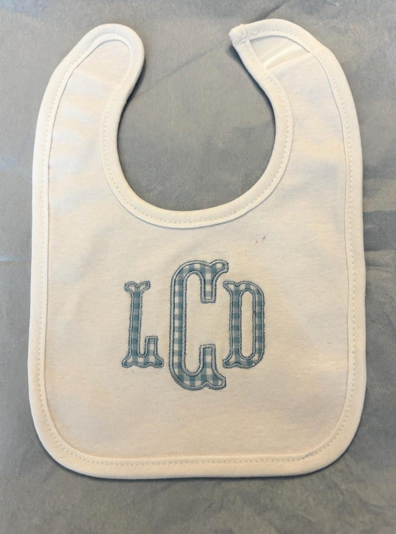 Personalized Monogram Baby Bib – Custom Embroidered Bib With Initials ...