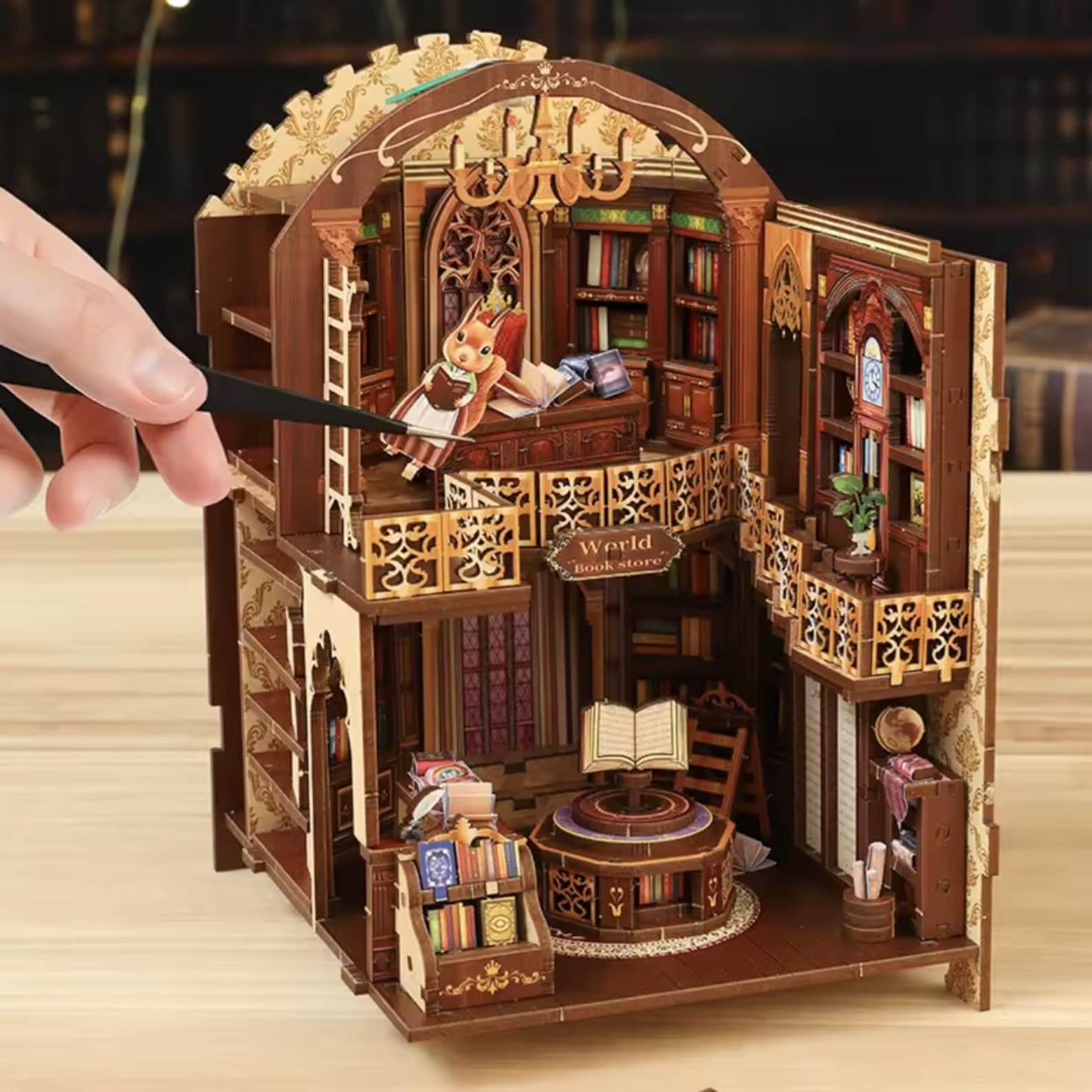 DIY World Bookstore Book Nook Kit: 3D Wooden Puzzle Craft - Handmade ...