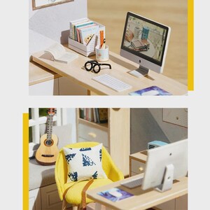 Modern Office DIY Miniature Kit – Desktop Workspace With Reading Window ...