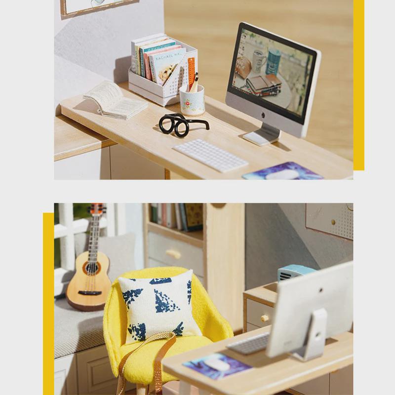 Modern Office DIY Miniature Kit – Desktop Workspace With Reading Window ...