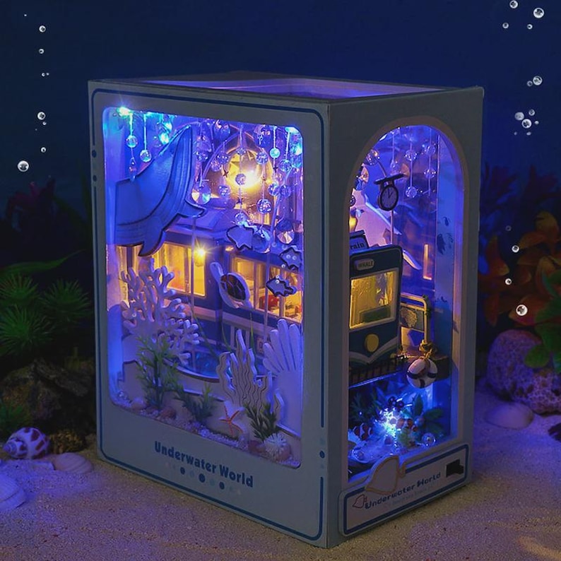 Underwater World Aqua Train Book Nook – DIY Ocean Submarine Wooden ...