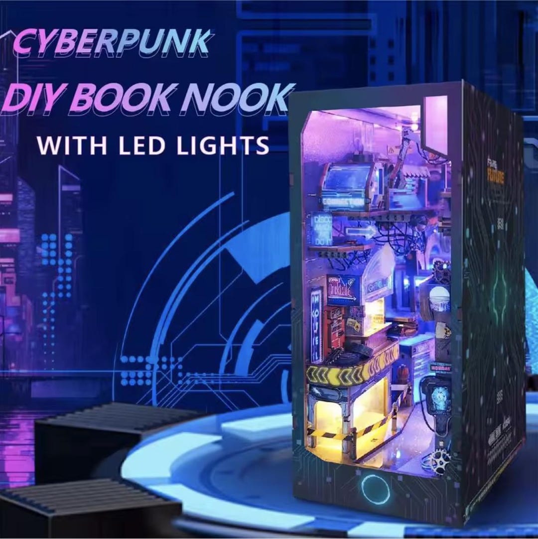 DIY Book Nook Kit | Cyberpunk Dimension 3D Puzzle Craft | Wooden ...