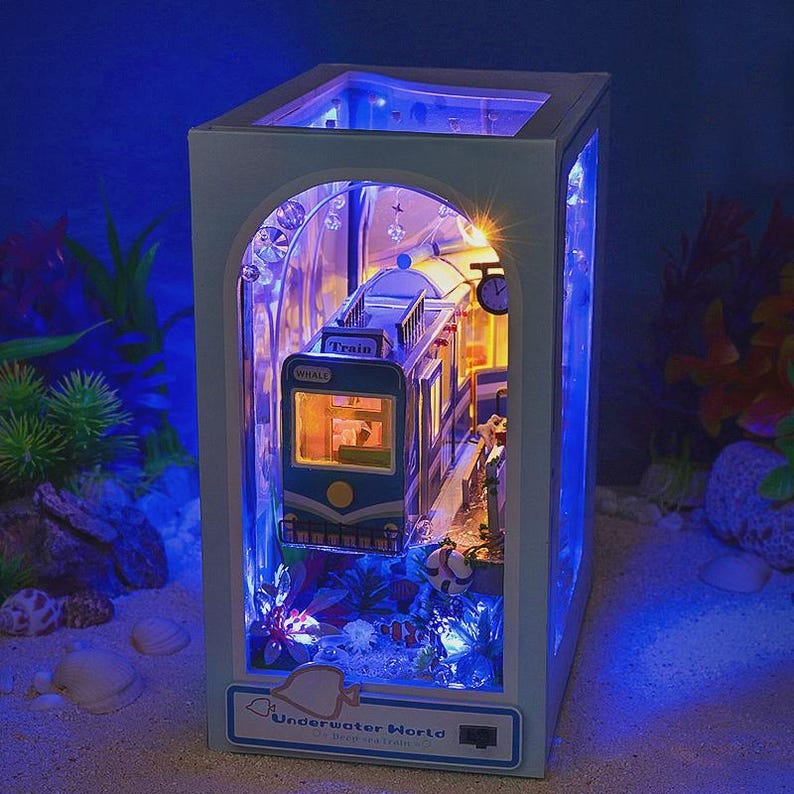 Underwater World Aqua Train Book Nook – DIY Ocean Submarine Wooden ...