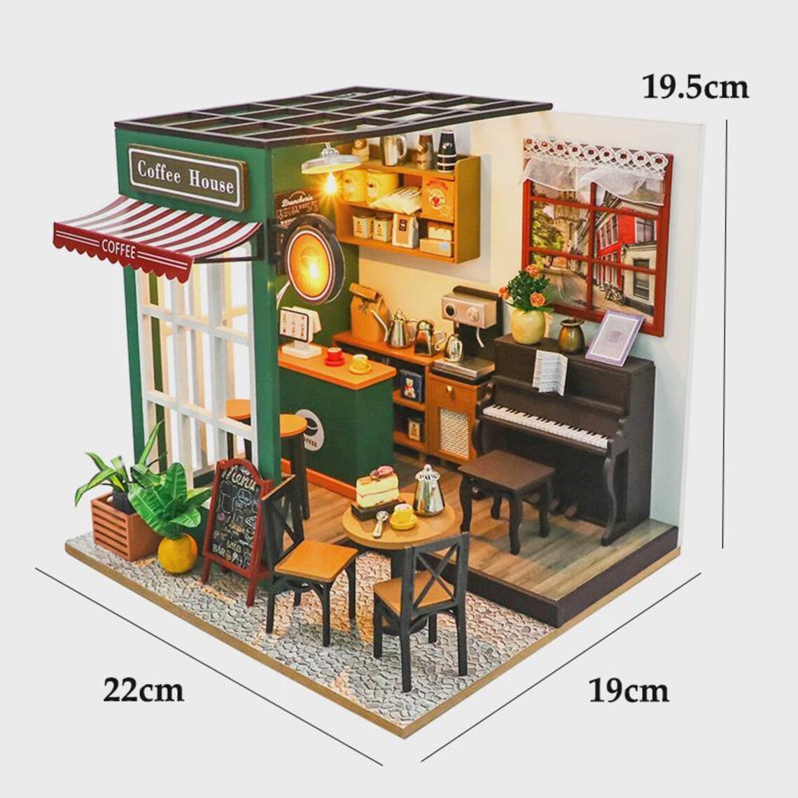 Tiny Coffee Shop Book Nook – 3D Puzzle Craft Set With Pastries, Barista ...