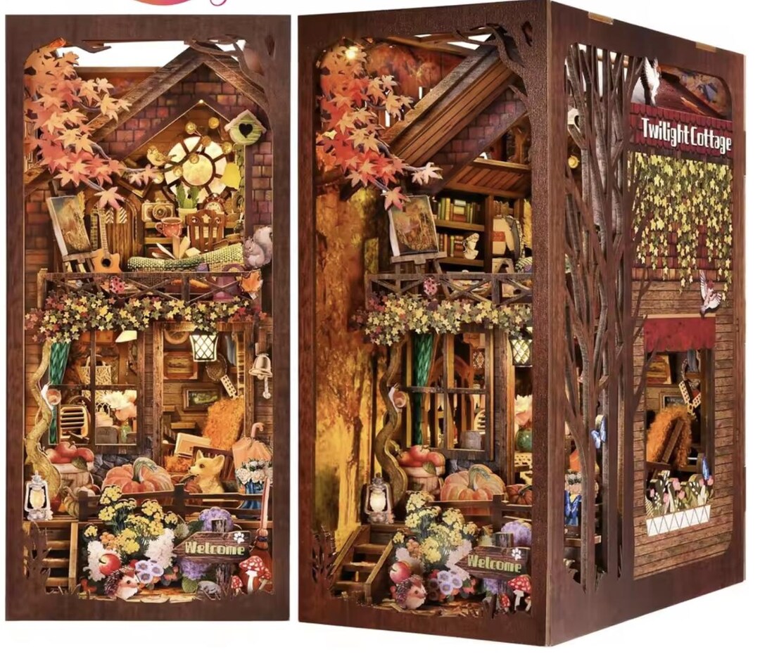 DIY Twilight Cottage Book Nook Kit: Mystical Forest Shelf Insert Puzzle ...