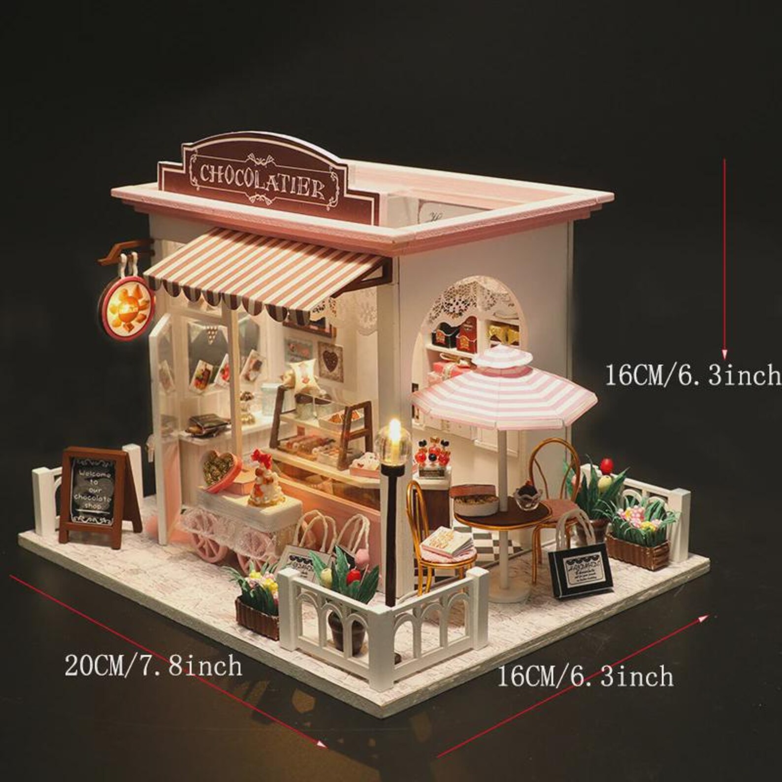 Mini Chocolatier Café Book Nook – DIY 3D Craft Kit With Sweet Treats ...