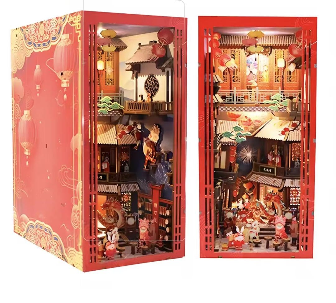 DIY Chinese Garden Book Nook Kit: 3D Wooden Puzzle Shelf Insert - Etsy