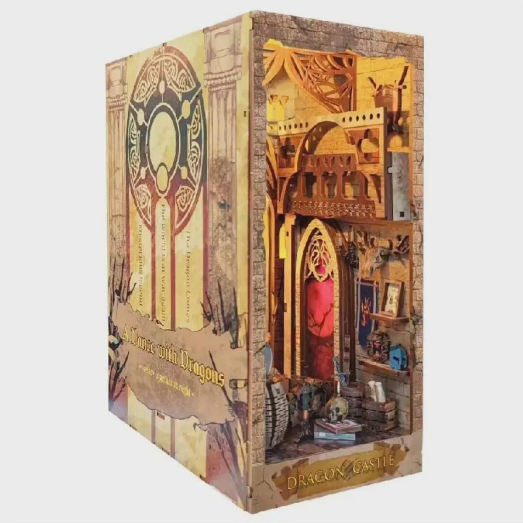 DIY Dragon Castle Book Nook Kit: 3D Wooden Puzzle Shelf Insert - Etsy