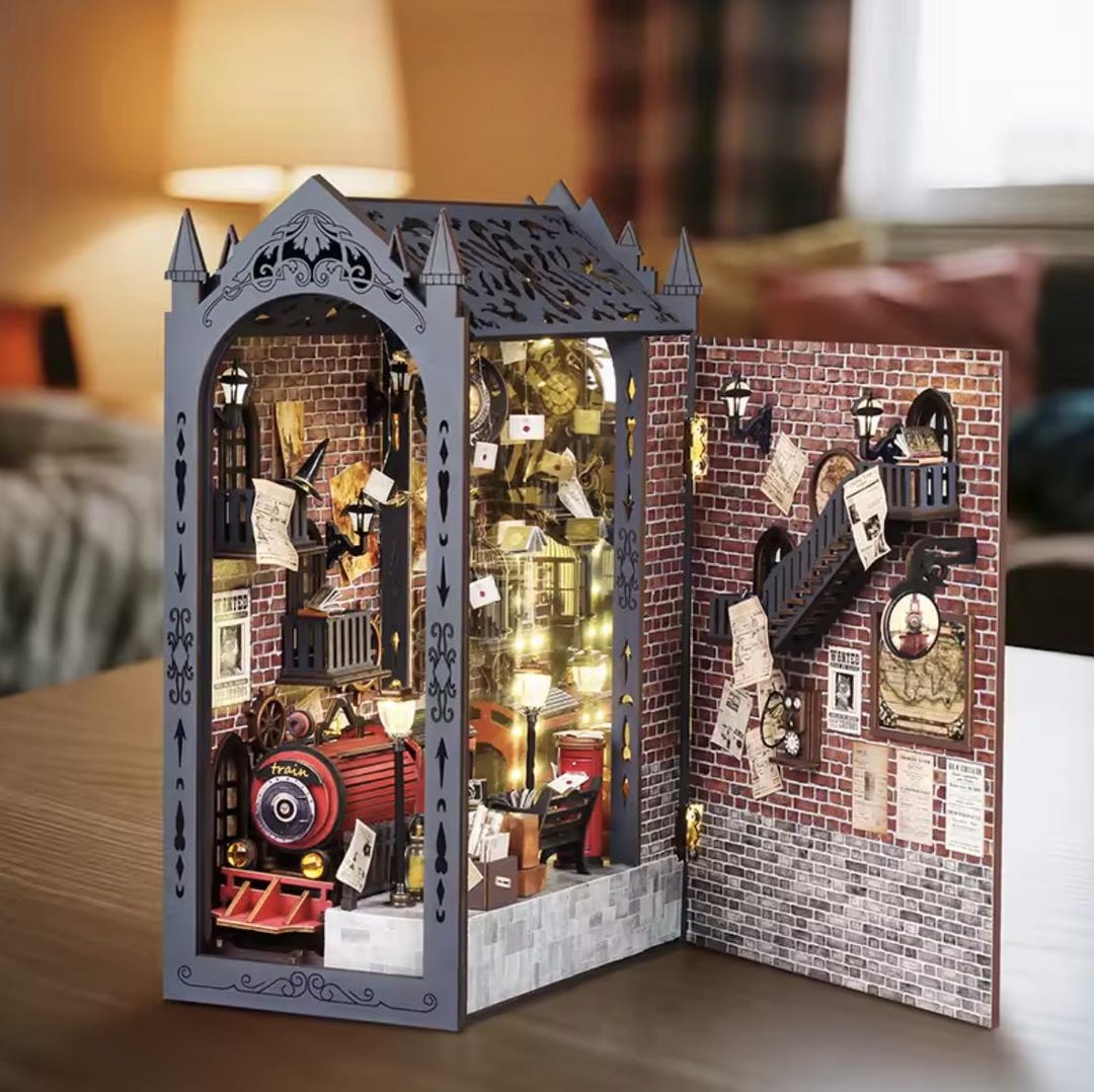 DIY Magic Train Station Book Nook Kit | 3D Fantasy Railway Puzzle Craft ...