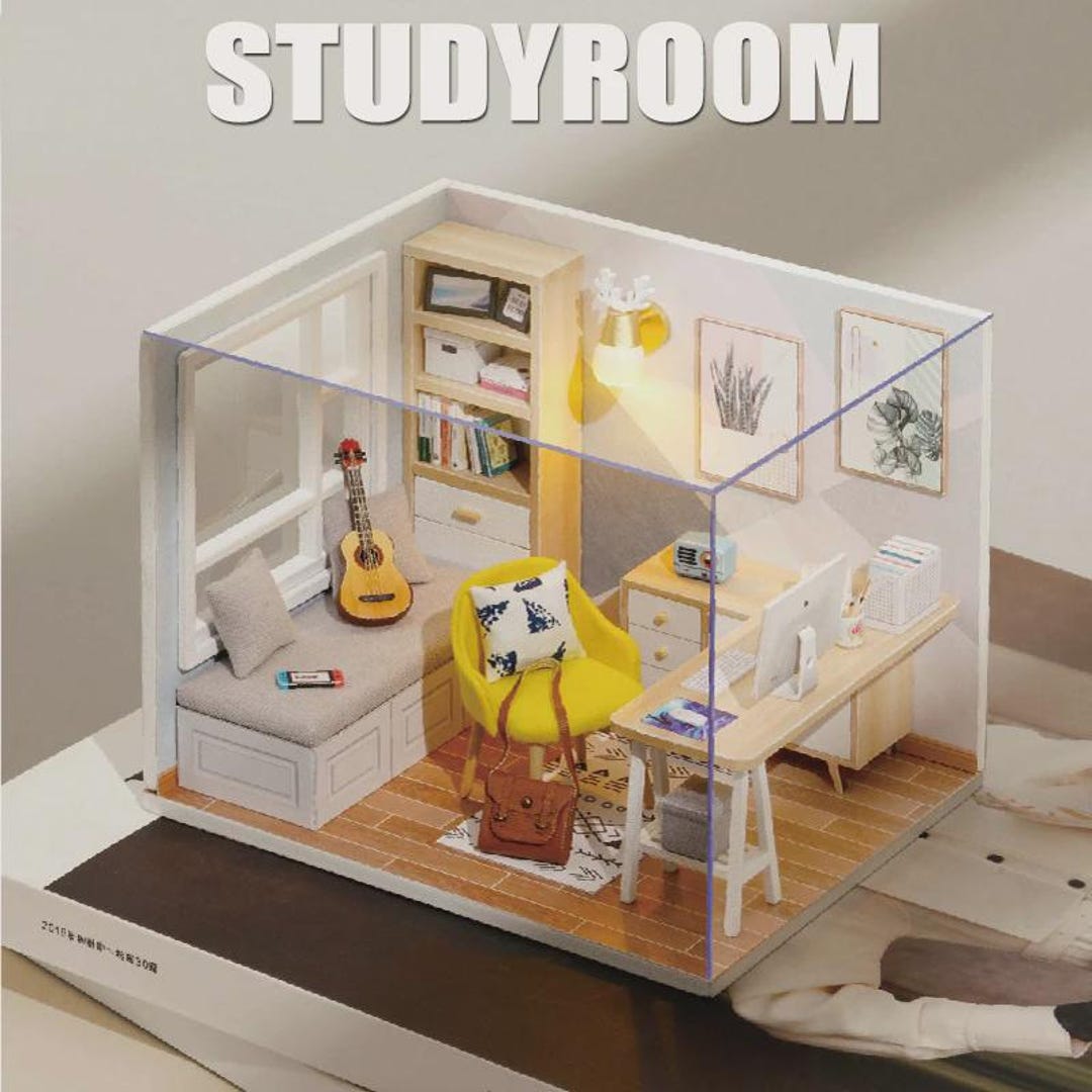 Modern Office DIY Miniature Kit – Desktop Workspace With Reading Window ...