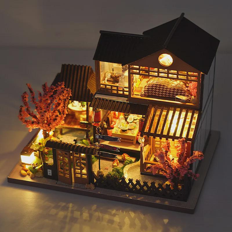 Japanese Tea House Book Nook – Mini DIY 3D Kit With Cherry Blossom ...