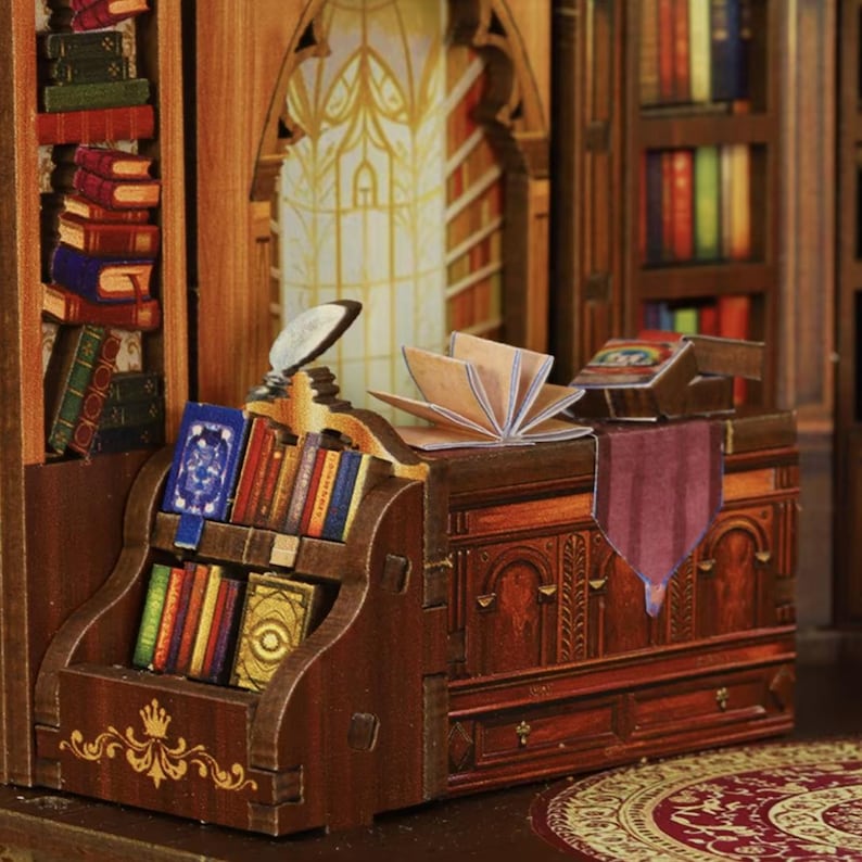 DIY World Bookstore Book Nook Kit: 3D Wooden Puzzle Craft - Handmade ...