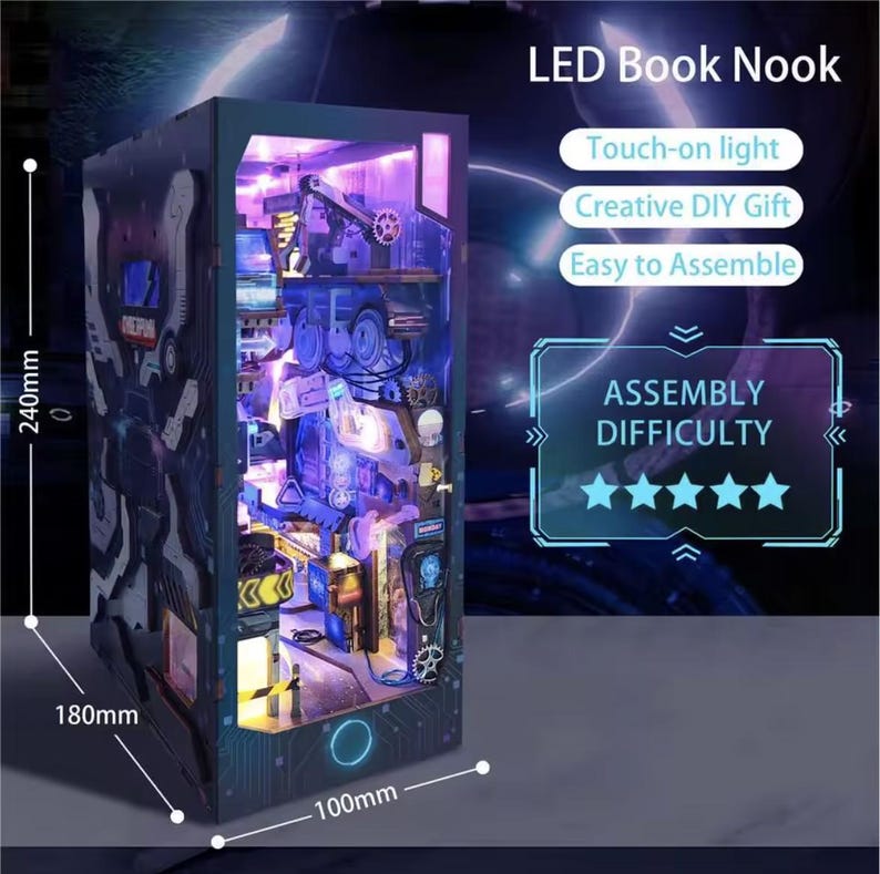 DIY Book Nook Kit | Cyberpunk Dimension 3D Puzzle Craft | Wooden ...
