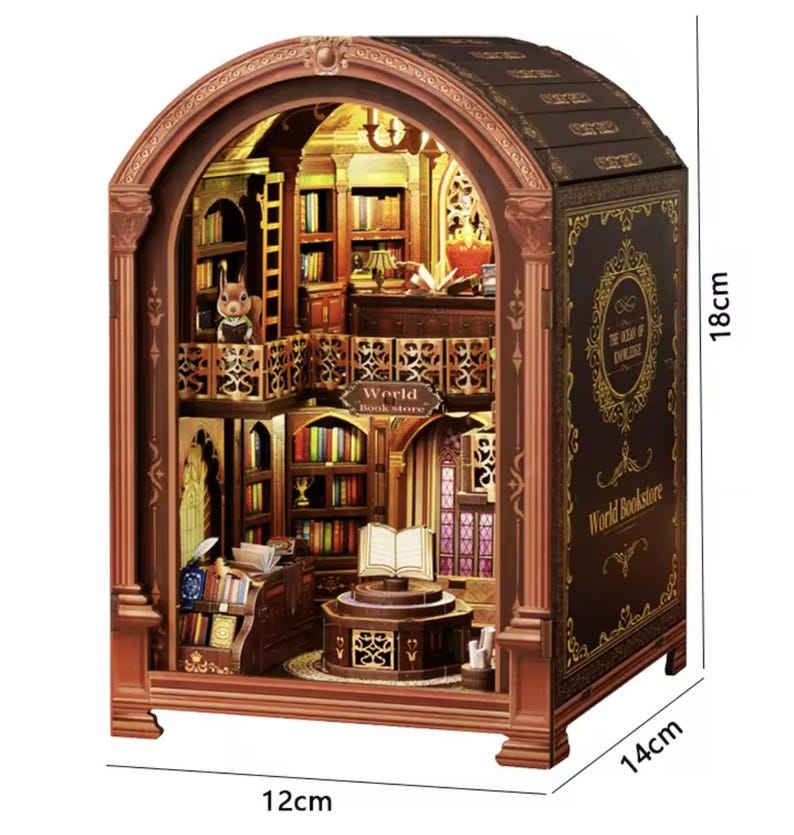 DIY World Bookstore Book Nook Kit: 3D Wooden Puzzle Craft - Handmade ...