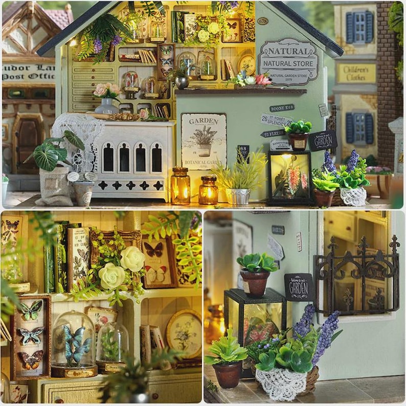 Botanical Garden Store Book Nook | Mini Flower Shop Shelf Inert | 3D ...