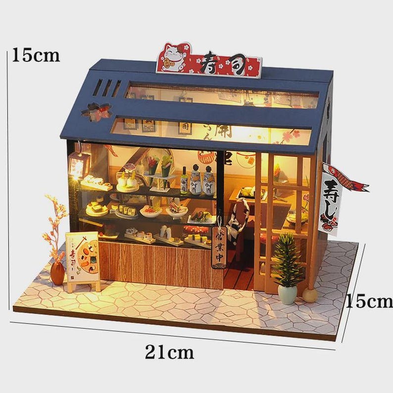 Cozy Japanese Sushi Store Book Nook – DIY Shelf Insert With Traditional ...