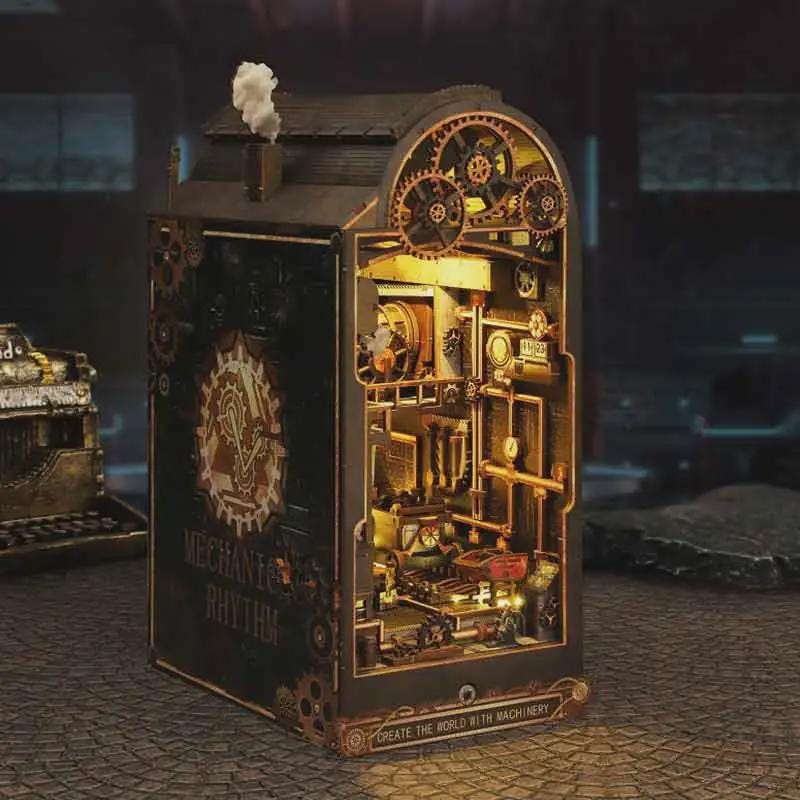 Steam & Cogs Factory Book Nook – DIY Miniature Mechanical Workshop With ...