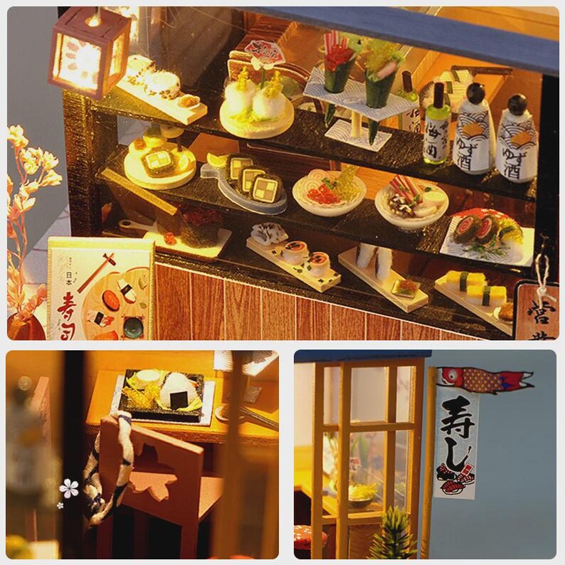 Cozy Japanese Sushi Store Book Nook – DIY Shelf Insert With Traditional ...